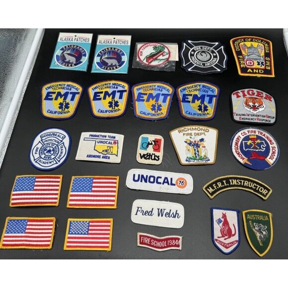 Other | Mixed Lot Of 25 Patches Fire State American Flag Unocal Emt ...